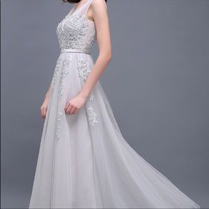 Dresses | Stunning Statement Dress In Silver | Poshmark